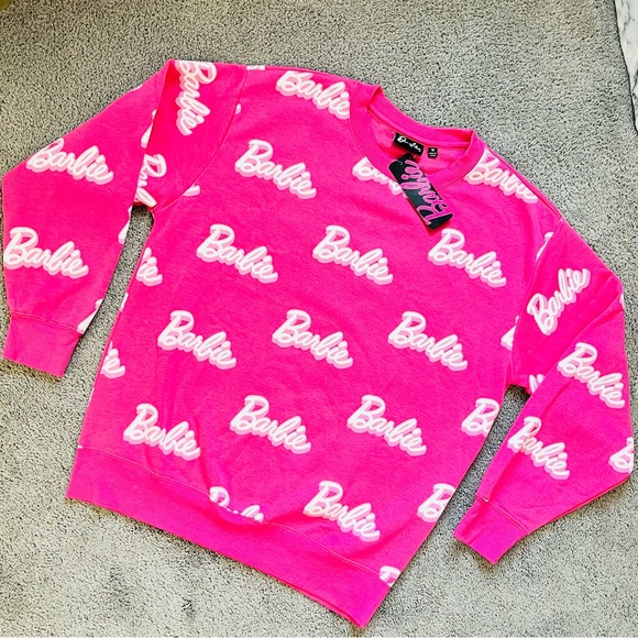 Barbie | Tops | Nwt Barbie Logo Crew Neck Sweat Shirt | Poshmark